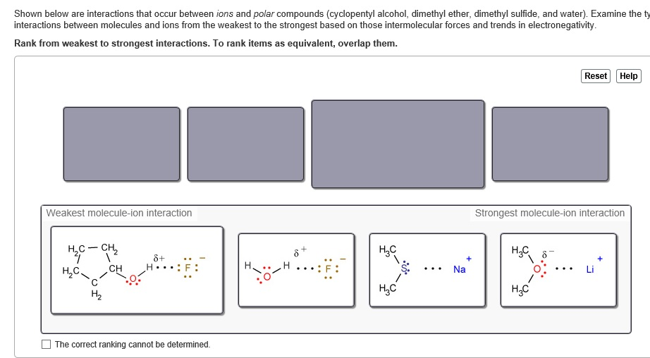 Solved Shown Below Are Interactions That Occur Between Ions 