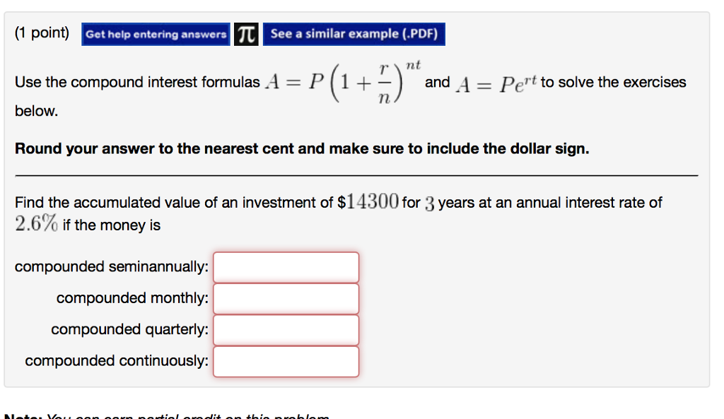 Solved Use the compound interest formulas A = P (1 + r/n)^nt | Chegg.com
