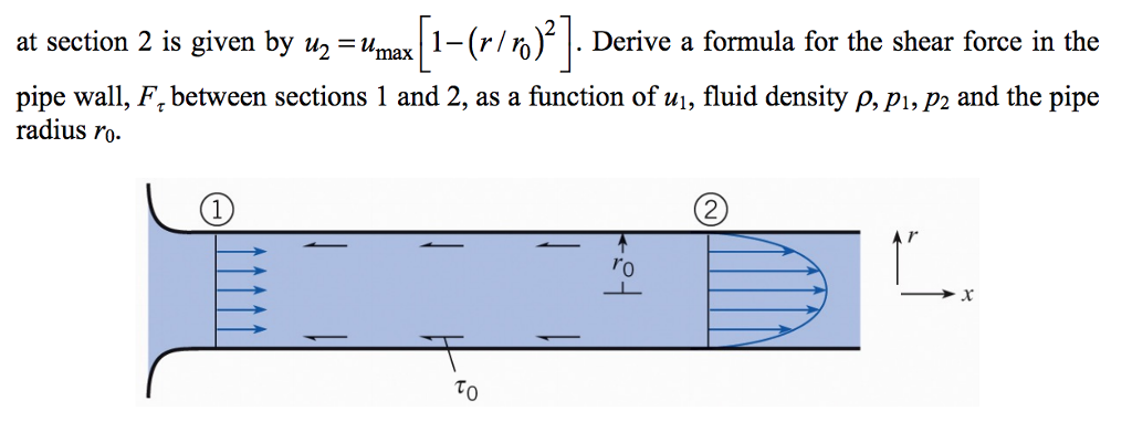 Solved 5. For laminar flow in a pipe, wall shear stress to | Chegg.com