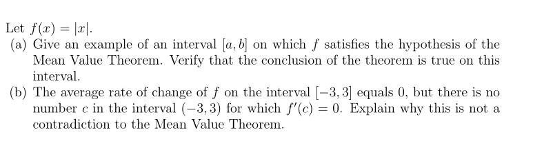 Solved prove mean value theorem with part a and b, better | Chegg.com