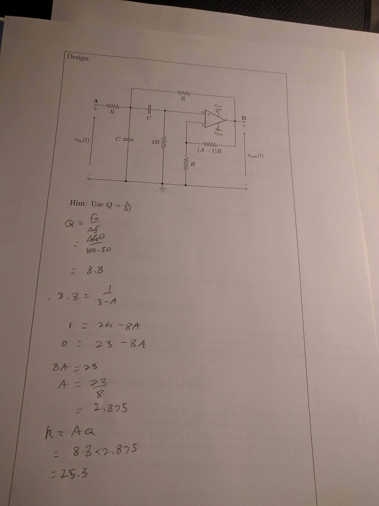 Solved How do i find the values R and C? | Chegg.com