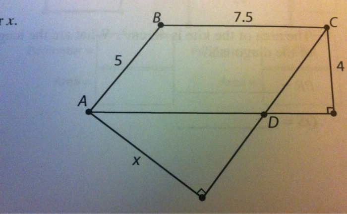 Solved Find the area of ABCD and solve for x Area= x= | Chegg.com