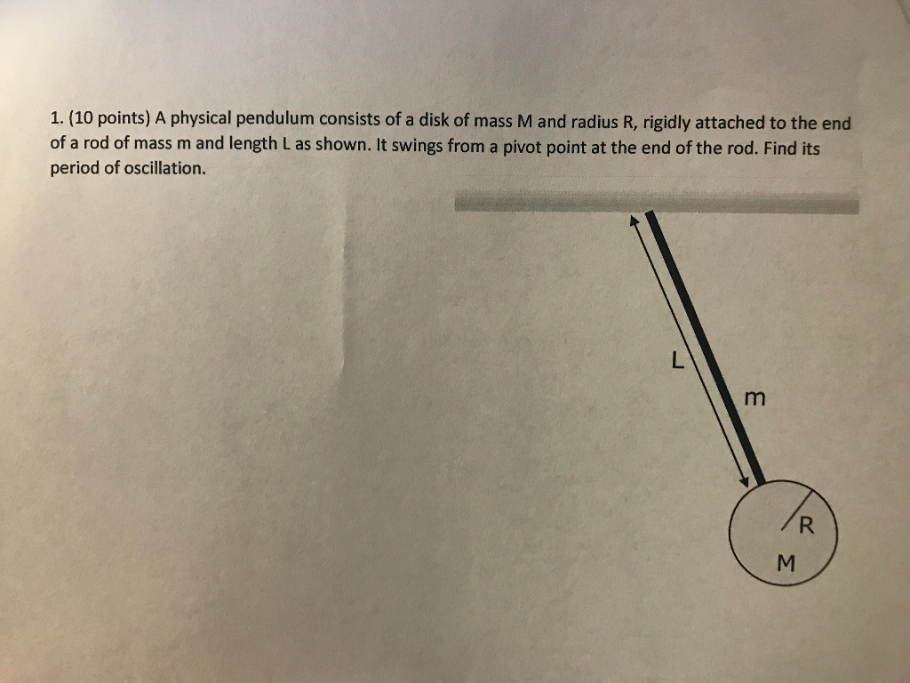 Solved A physical pendulum consists of a disk of mass M and | Chegg.com