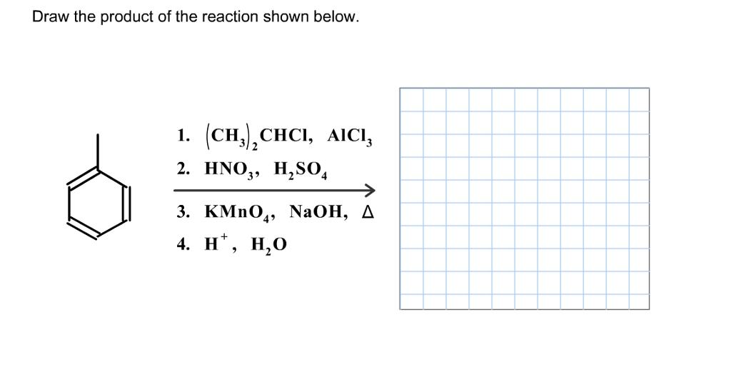 Solved Draw the product of the reaction shown below. 1. | Chegg.com