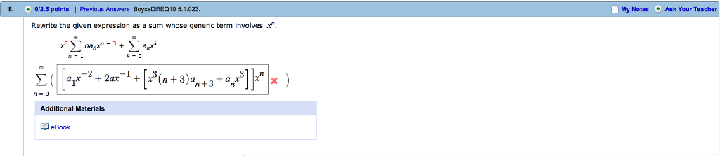 Solved Rewrite the given expression as a sum whose generic | Chegg.com