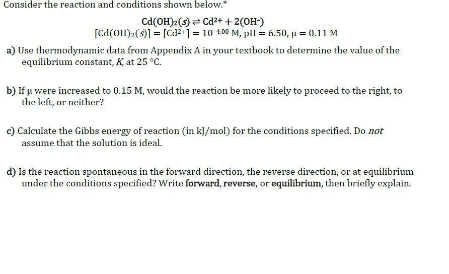 Solved Consider The Reaction And Conditions Shown Below