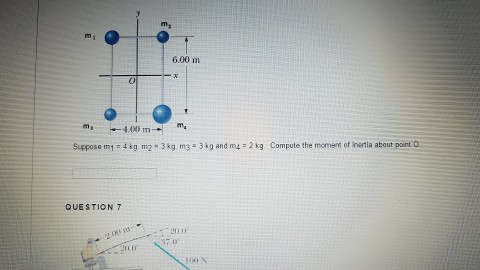 Solved 6.00 m m. 4.00 m-- Suppose m1 4 kg m2 3kg m3 3 kg and | Chegg.com