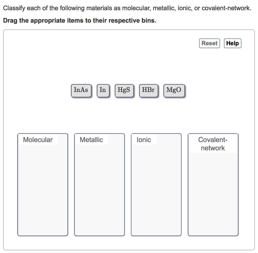 Solved Classify each of the following materials as | Chegg.com