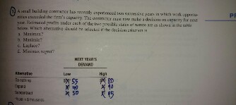 Solved a. maximax? b. Maximin? c. Laplace? D. minimax | Chegg.com