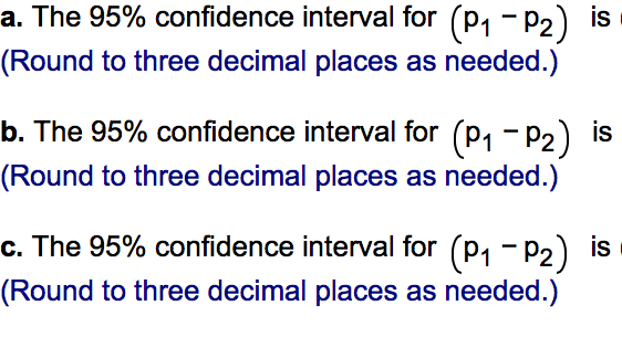 Solved Construct a 95% confidence interval for (P1-P2) in | Chegg.com