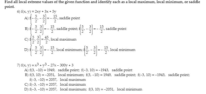 Solved Find all local extreme values of the given function | Chegg.com