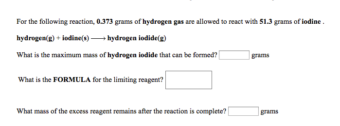 Hydrogen Gas Formula