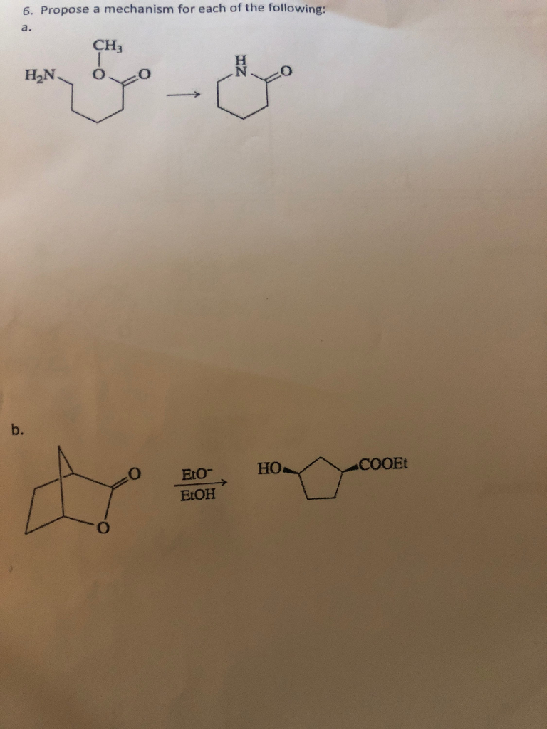 Solved 6. Propose a mechanism for each of the following: a. | Chegg.com