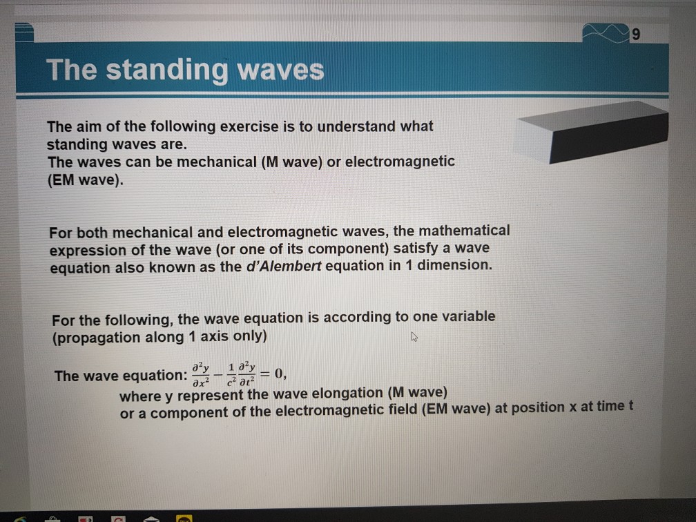 Solved The standing waves The aim of the following exercise | Chegg.com
