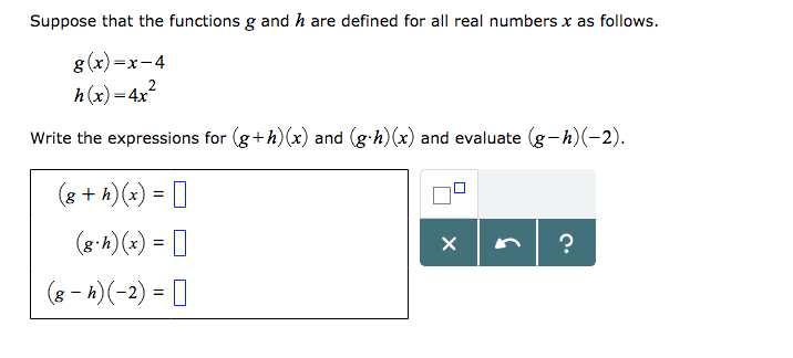 Solved Suppose that the functions g and h are defined for | Chegg.com