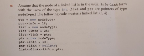 Solved Assume that the node of a linked list is in the usual | Chegg.com