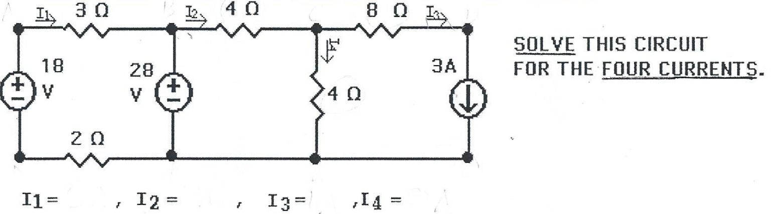 Solved SOLVE THIS CIRCUIT FOR THE FOUR CURRENTS. | Chegg.com