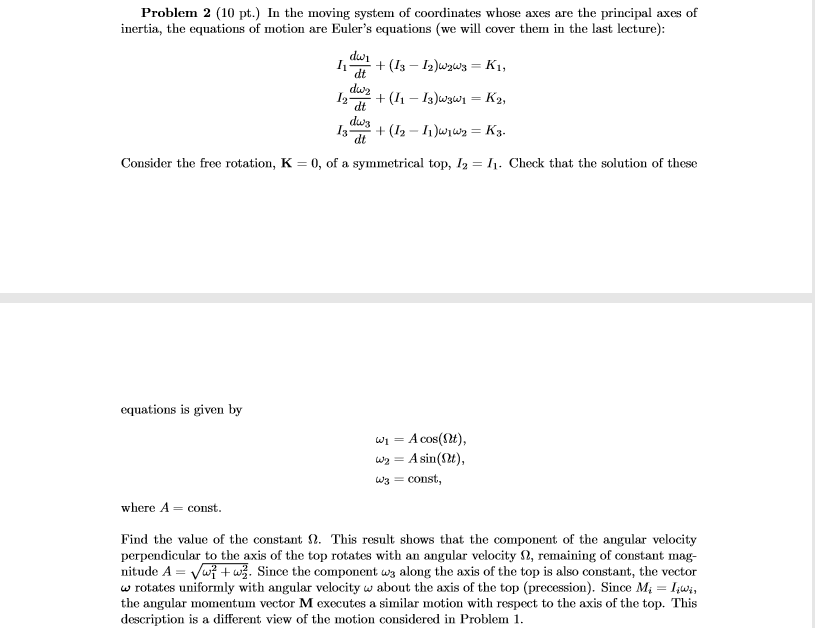 Solved Problem 2 (10 pt.) In the moving system of | Chegg.com