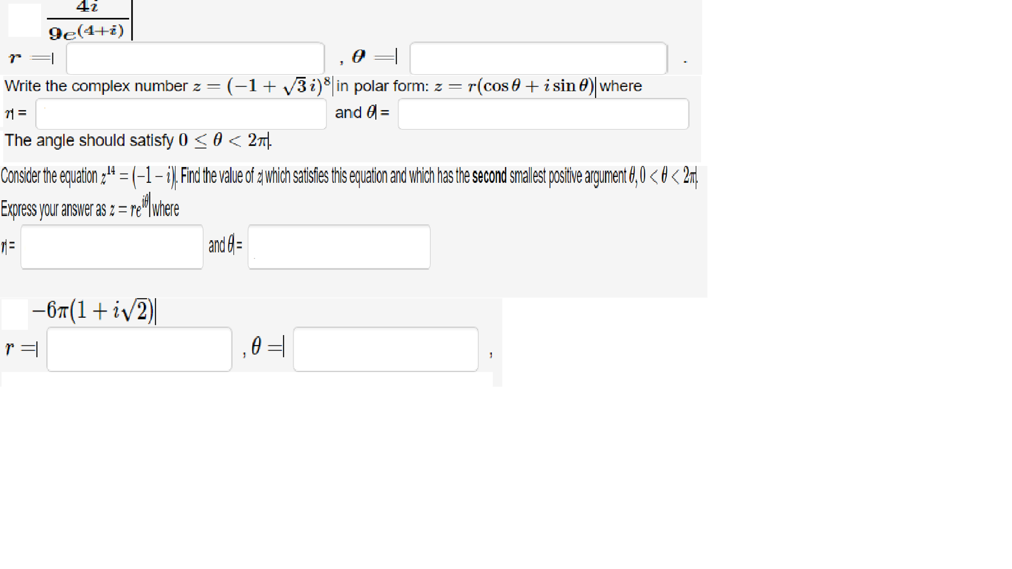 Solved Write the complex number z = (-1 + squareroot 3 | Chegg.com