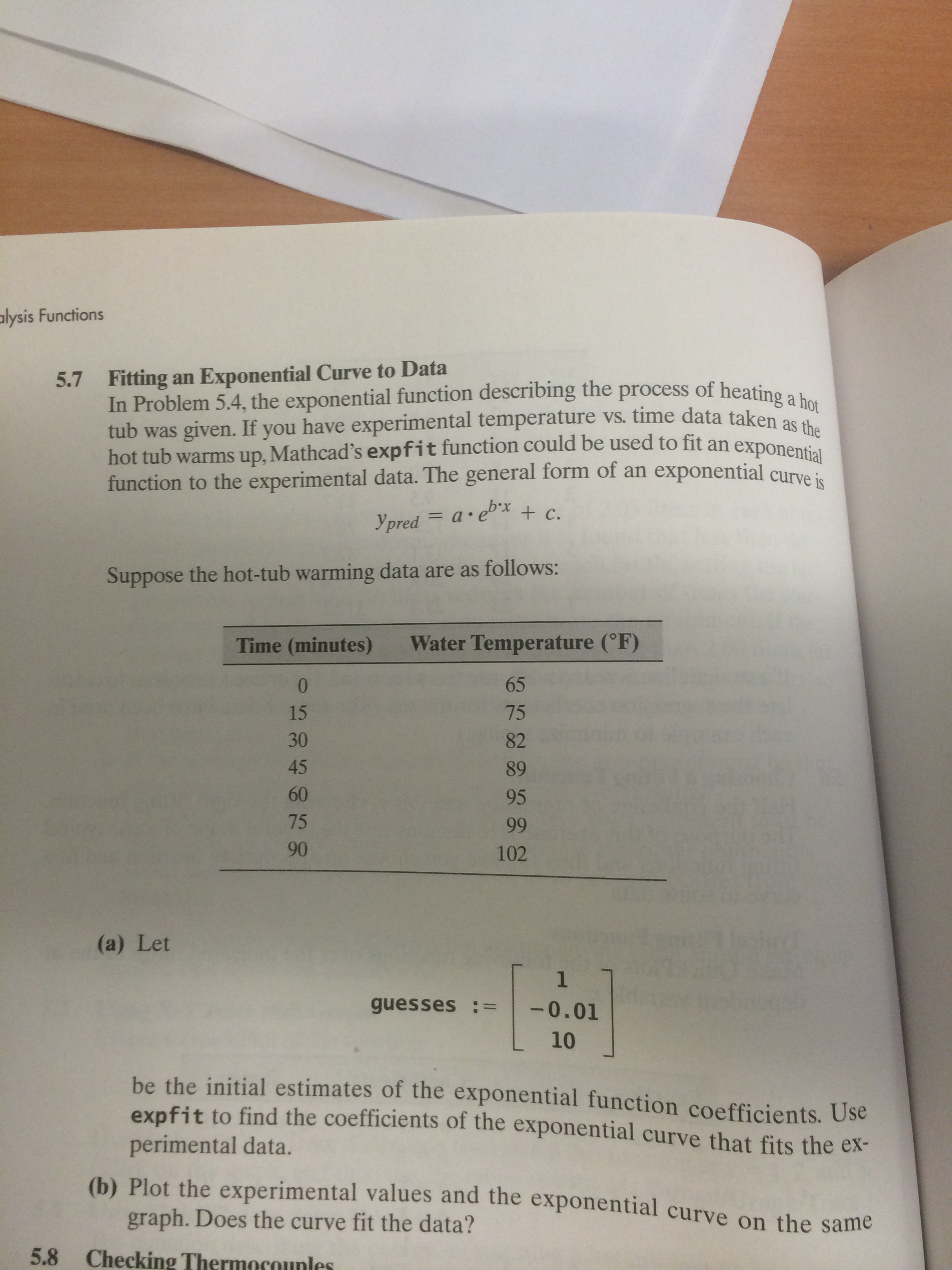 Fitting an Exponential Curve to Data In Problem 5.4, | Chegg.com