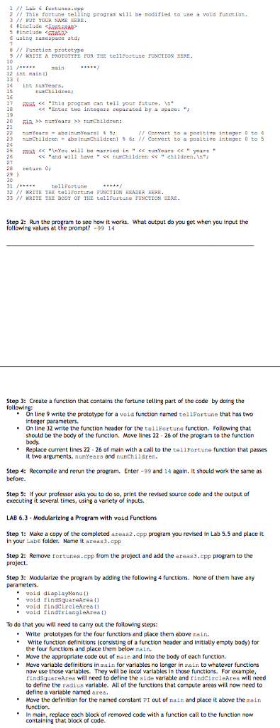 Solved 1 Lab fort. will be modified d funct 3 PUT YOUR NAME | Chegg.com