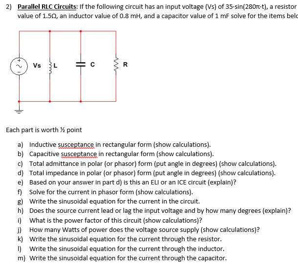 Solved If the following circuit has an input voltage (Vs) of | Chegg.com
