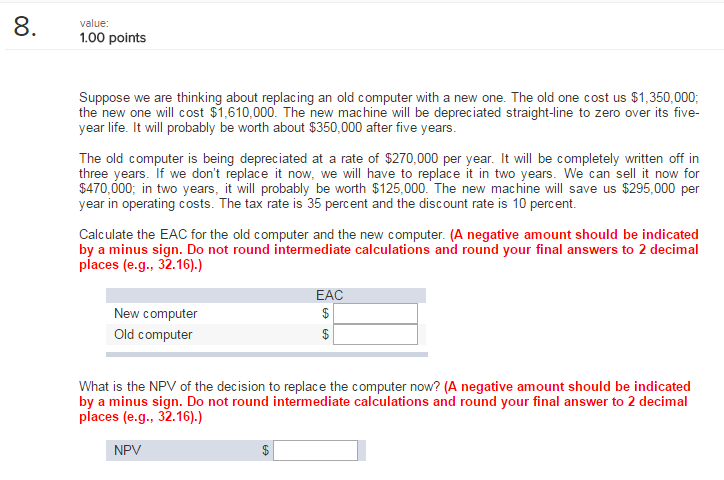 Solved Suppose we are thinking about replacing an old | Chegg.com