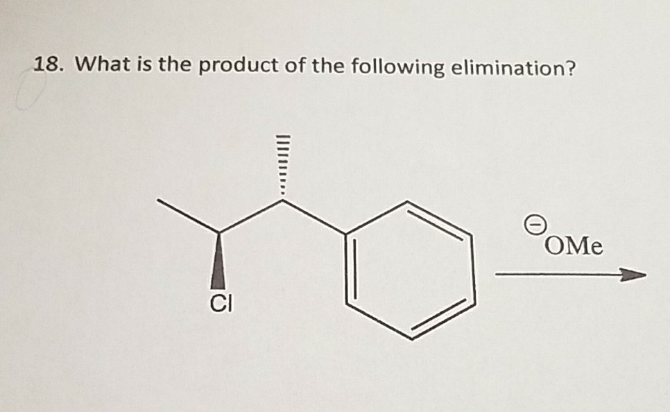 Solved What is the product of the following elimination? | Chegg.com
