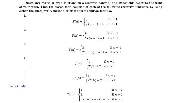 Solved Directions: Write or type solutions on a separate | Chegg.com