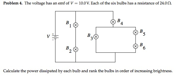 Solved The voltage has an emf of V = 10.0 V. Each of the six | Chegg.com