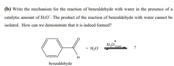 Solved (b) Write the mechanism for the reaction of | Chegg.com