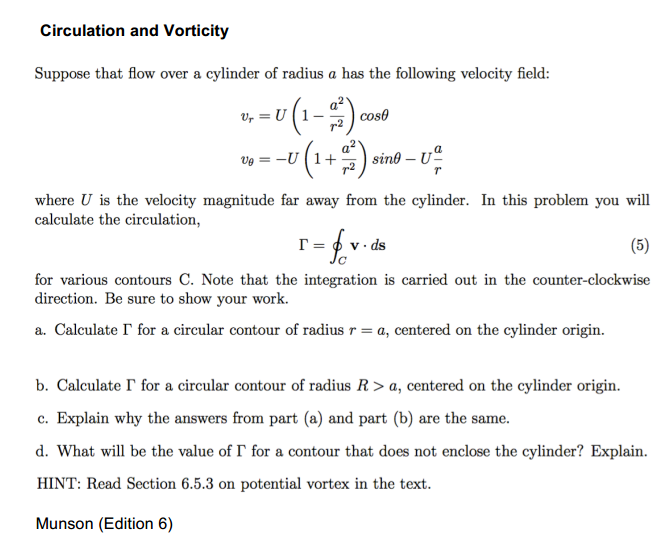 Solved Circulation and Vorticity Suppose that flow over a | Chegg.com