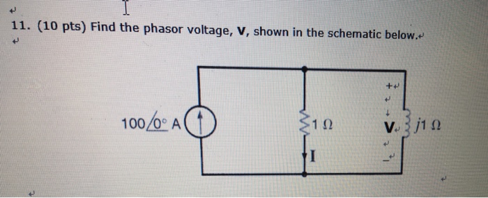 Solved Find the phasor voltage, V, shown in the schematic | Chegg.com