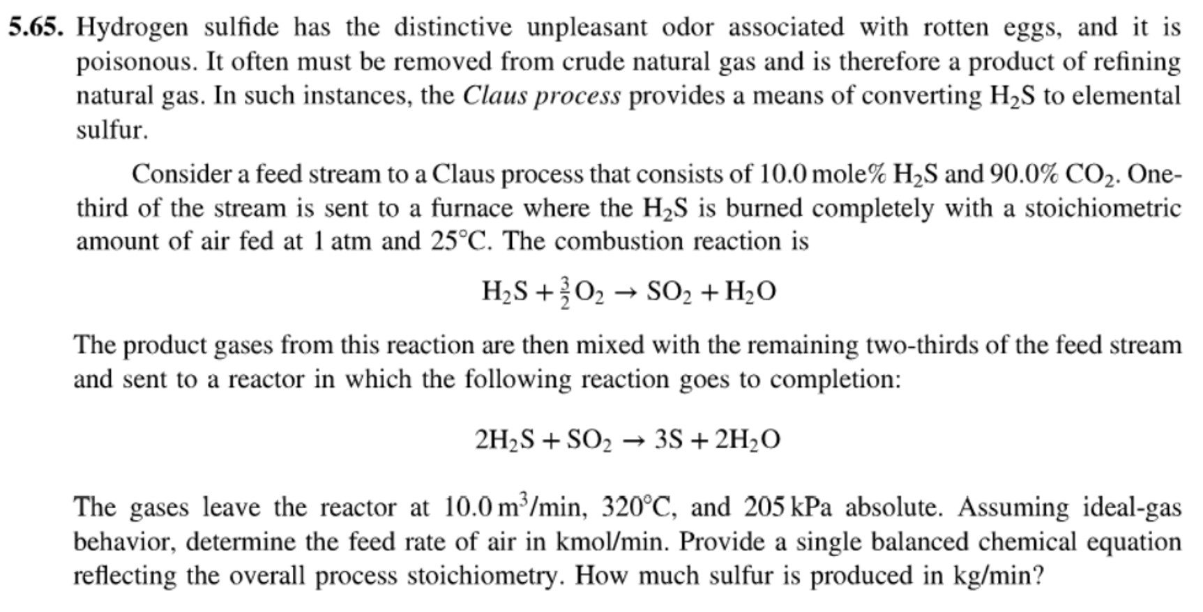 Solved Hydrogen sulfide has the distinctive unpleasant odor | Chegg.com