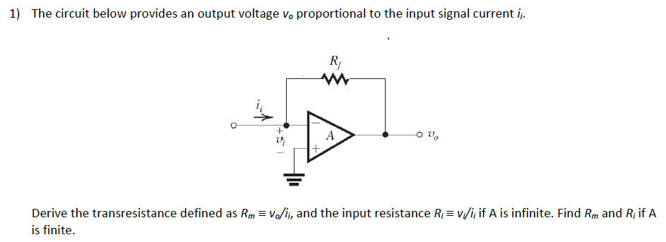Solved 1) The circuit below provides an output voltage vo | Chegg.com