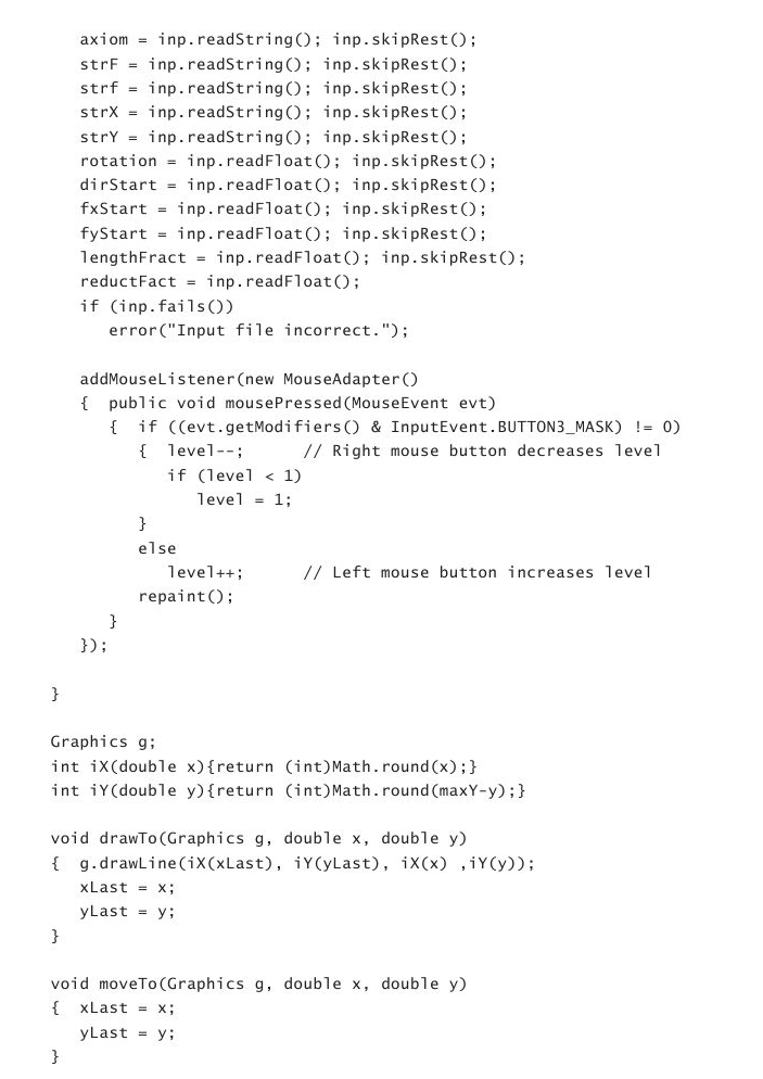 Solved Modify FractalGrammars.java program (page 259 of the | Chegg.com