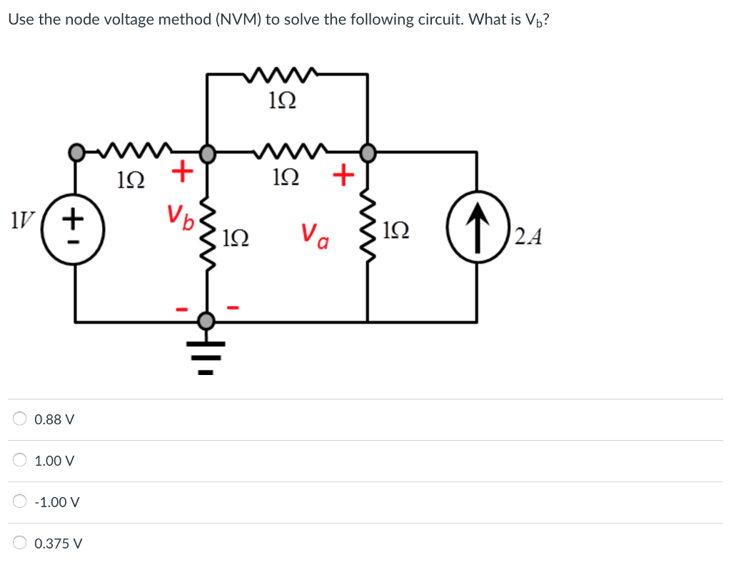 Solved Use the node voltage method (NVM) to solve the | Chegg.com