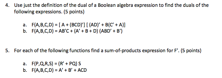 Use just the definition of the dual of a Boolean | Chegg.com
