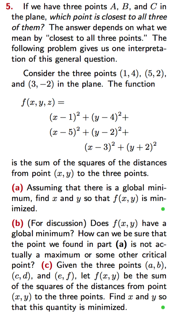 Solved If we have three points A, B, and C in the plane, | Chegg.com