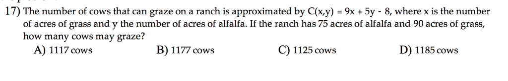 Solved The number of cows that can graze on a ranch is | Chegg.com