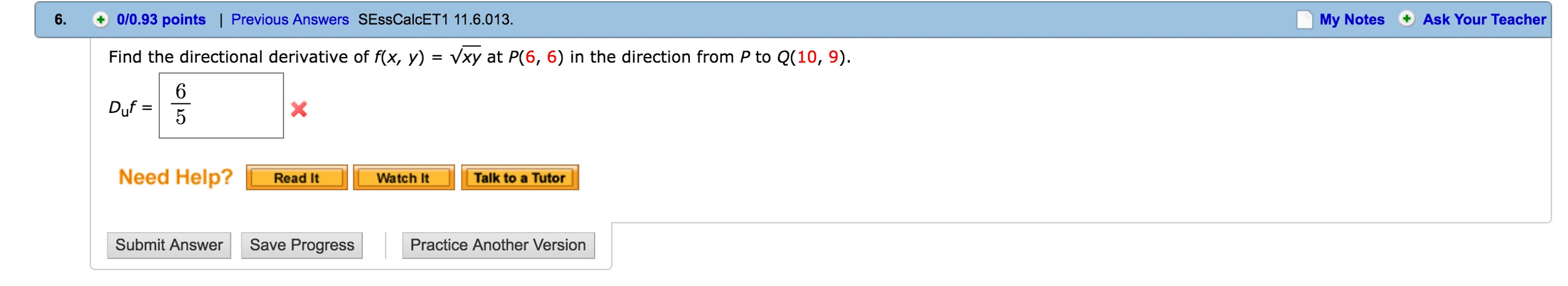 Solved Find The Directional Derivative Of F X Y Xy At