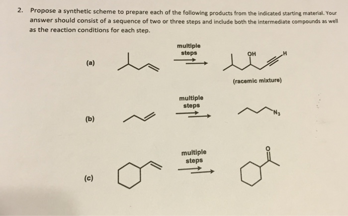 Solved 2. Propose a synthetic scheme to prepare each of the | Chegg.com