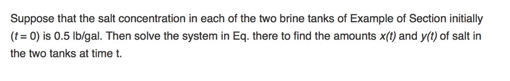 Suppose that the salt concentration in each of the | Chegg.com