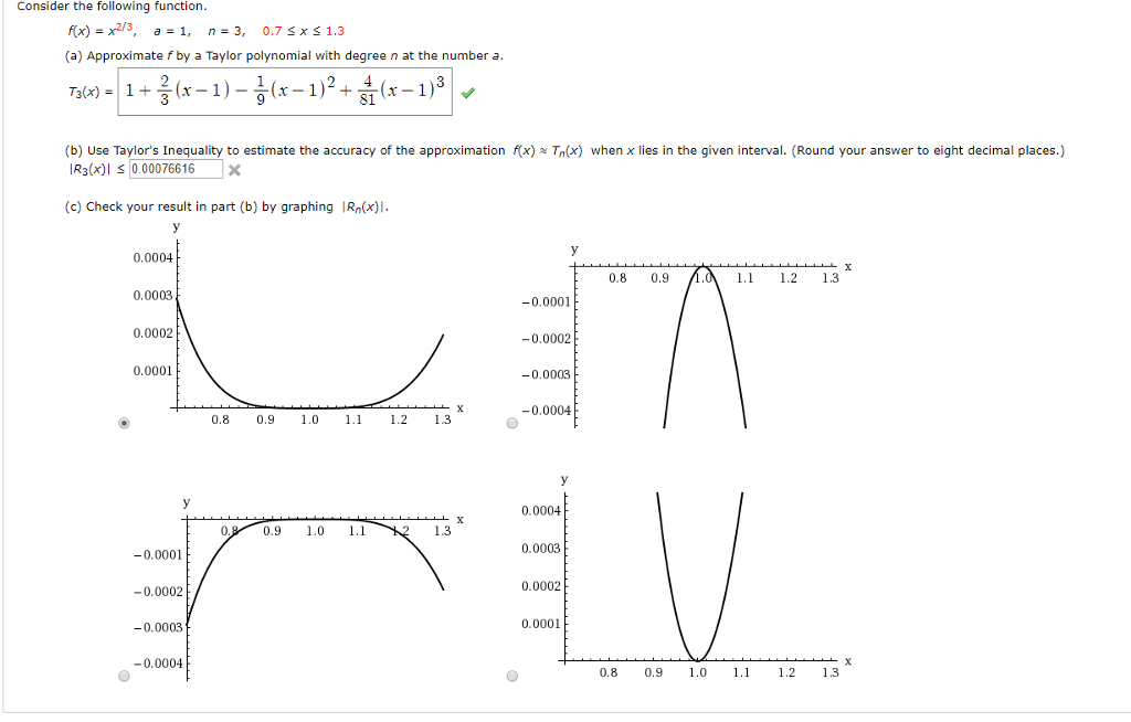 Solved Consider the following function x)=x2/3, a= 1, n=3, | Chegg.com