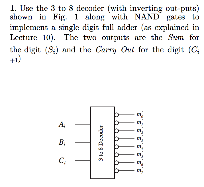 Solved Use the 3 to 8 decoder (with inverting out-puts) | Chegg.com