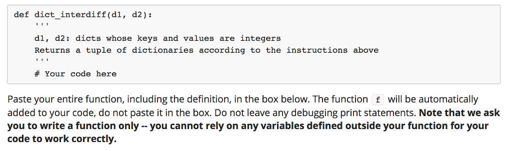 Assume you are given two dictionaries d1 and d2 each | Chegg.com