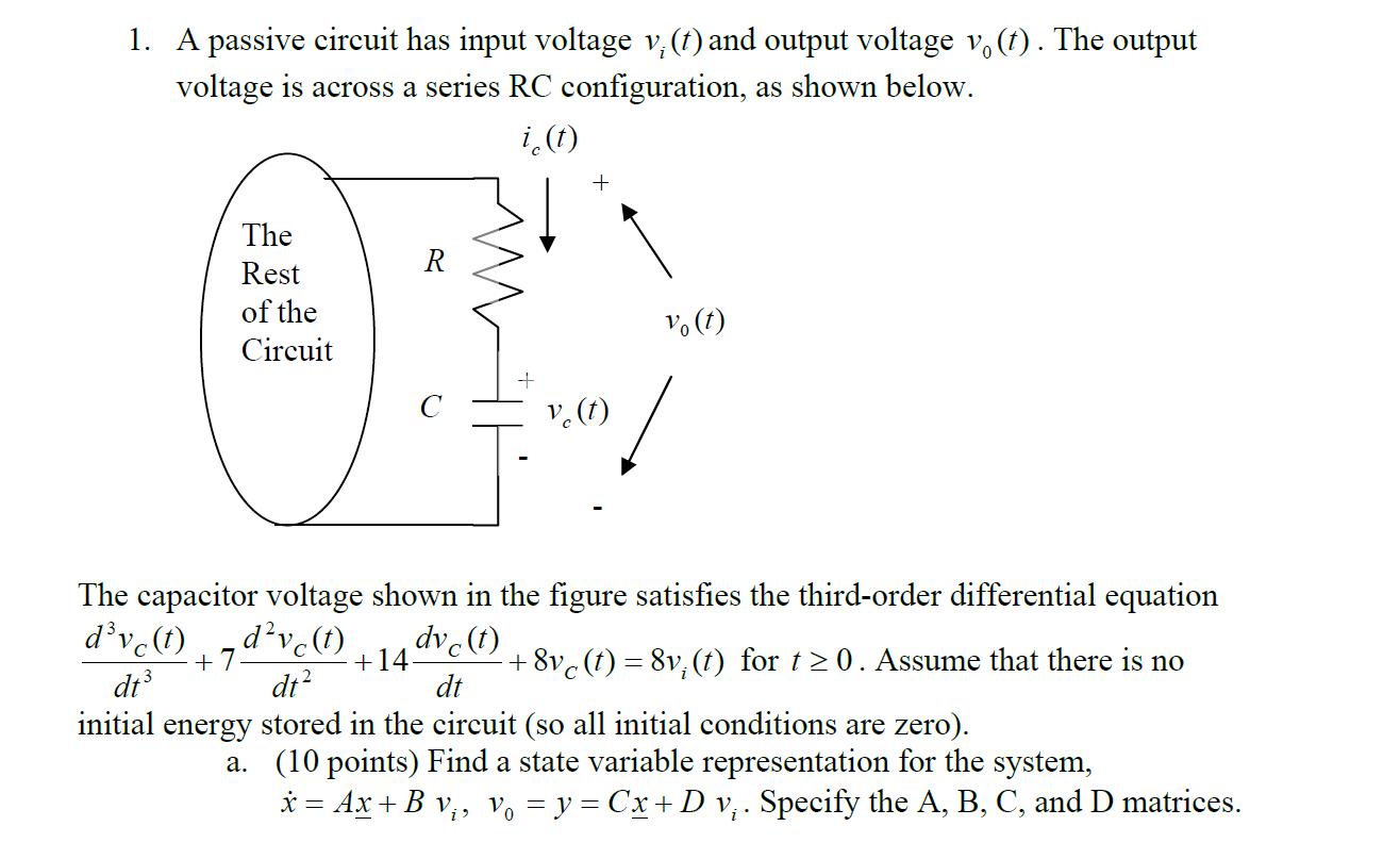Solved The capacitor voltage shown in the figure satisfies | Chegg.com
