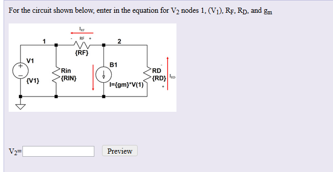 Solved For the circuit shown below, enter the equation for | Chegg.com