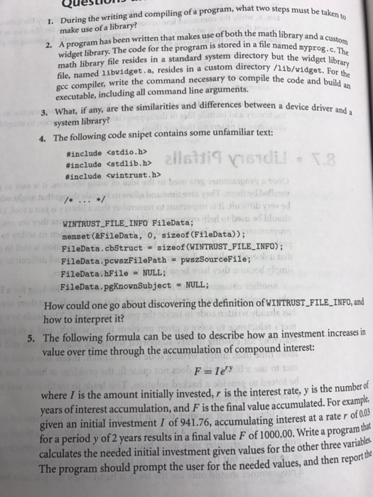 Solved During the writing and compiling of a program, what | Chegg.com