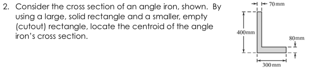 Solved 2. Consider the cross section of an angle iron, | Chegg.com